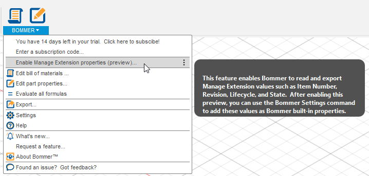 Enabling Preview Features in Bommer – Bommer